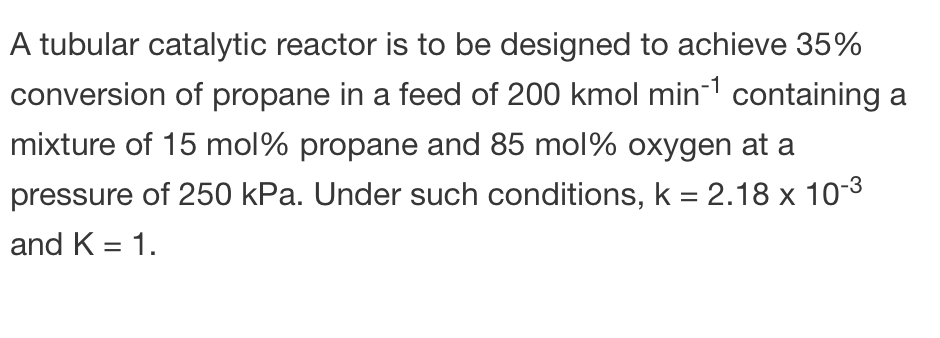 Solved The selective oxidation of propane (C3H8) is an | Chegg.com