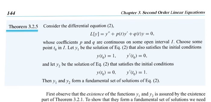 Solved Chapter 3. Second Order Linear Equations Theorem | Chegg.com