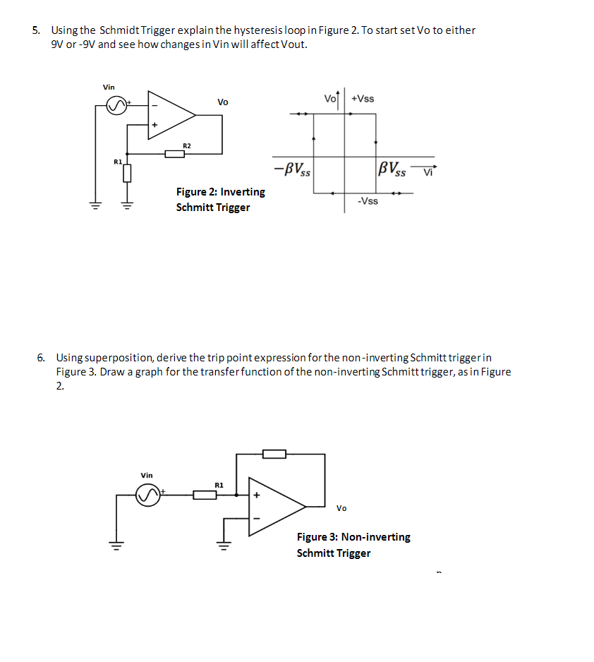 Solved Using the Schmidt Trigger explain the hysteresis loop | Chegg.com
