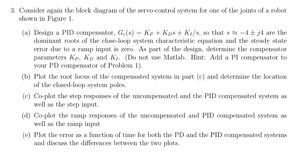 Solved 3. Consider again the block diagram of the | Chegg.com