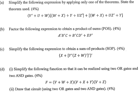 Solved Simplify the following expression by applying only | Chegg.com