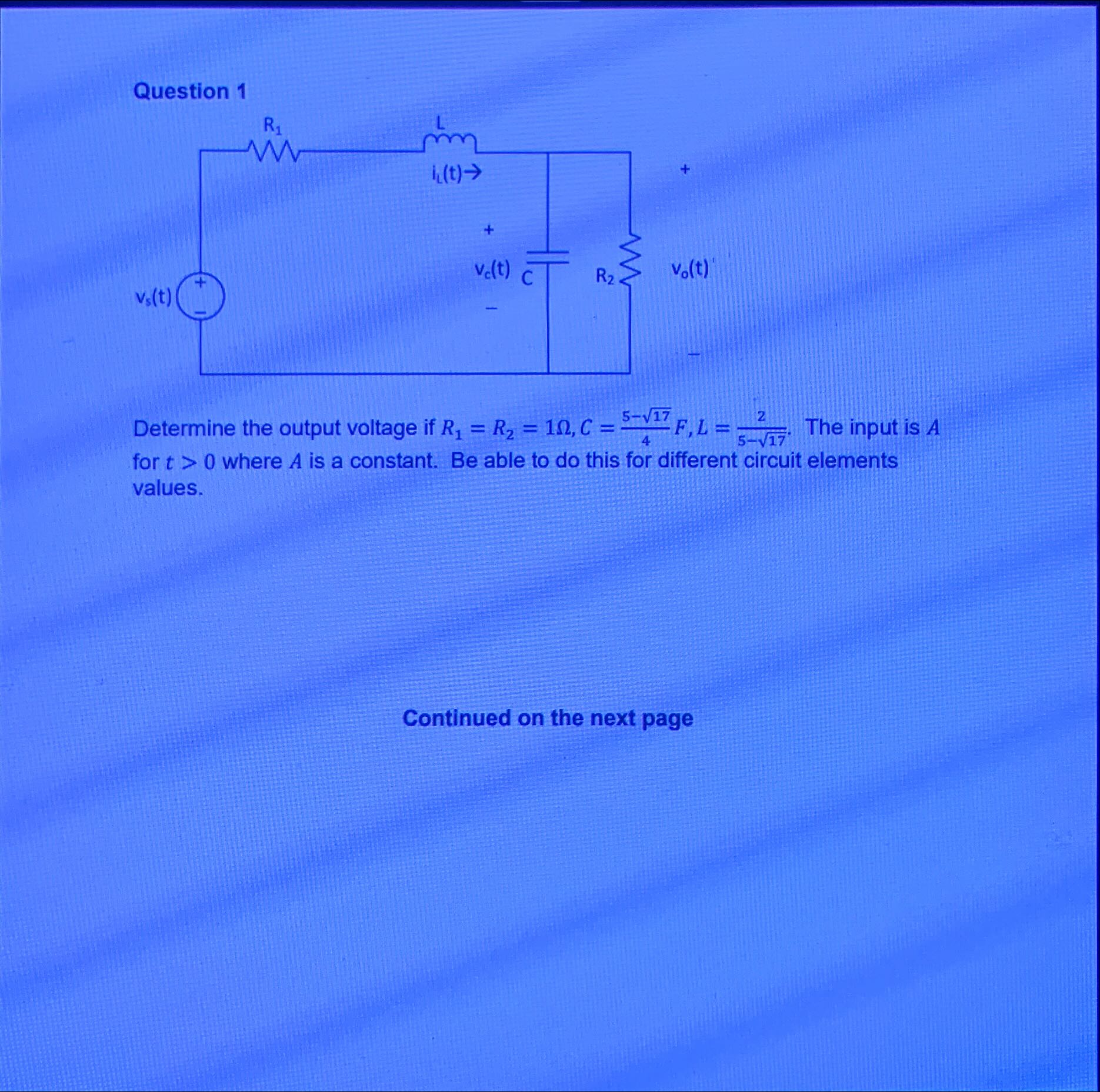 Solved Question 1 Determine The Output Voltage If 