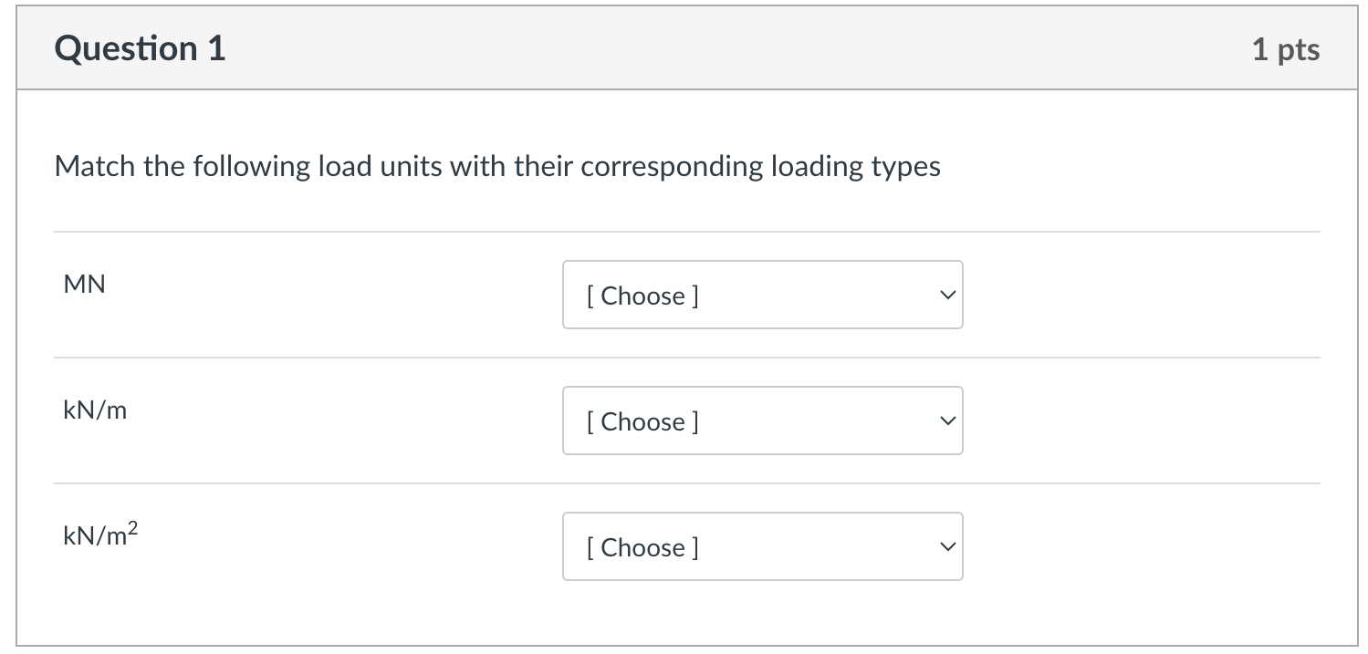 Solved Match the following load units with their | Chegg.com
