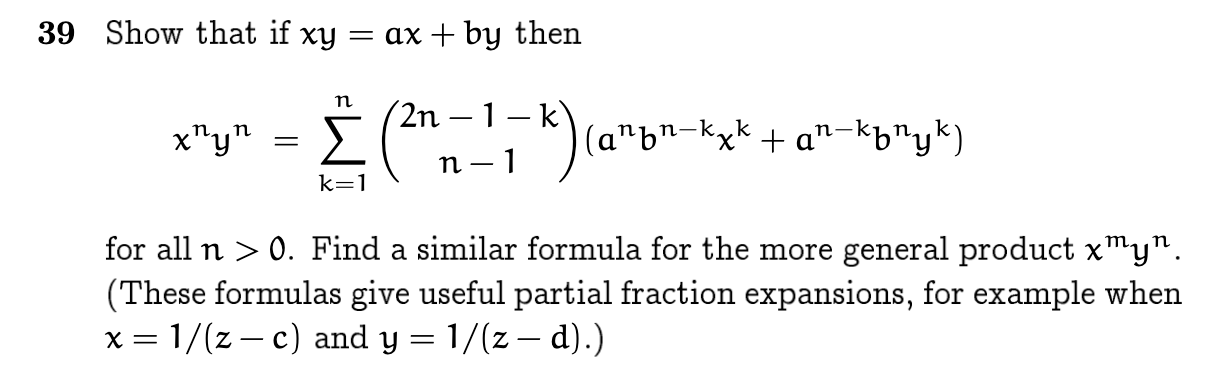 Solved 39 Show that if xy=ax+by then | Chegg.com