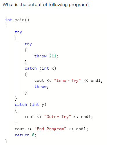 Solved What is the output of following program? int main() { | Chegg.com
