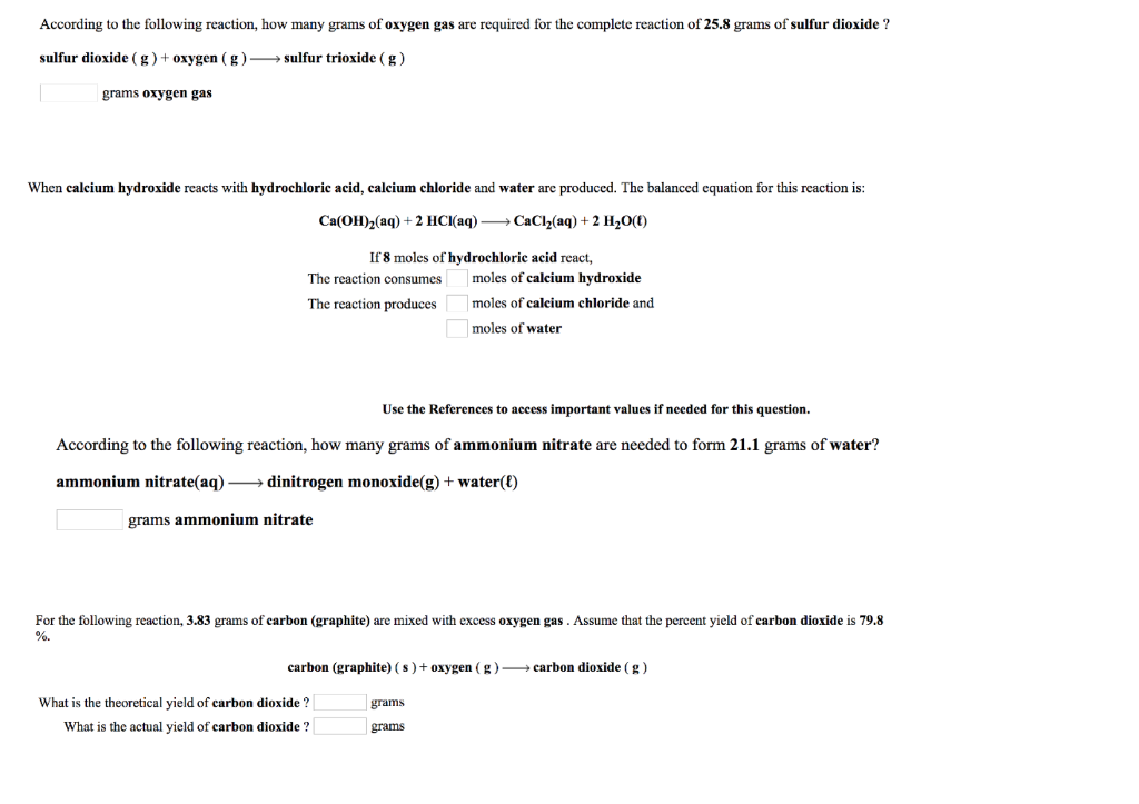 Solved According to the following reaction, how many grams | Chegg.com