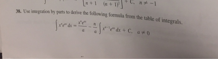 Solved Use integration by parts to derive the following | Chegg.com