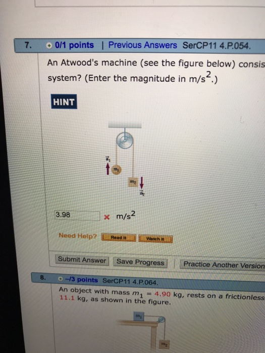 Solved An Atwood machine consists of two masses: one of mass | Chegg.com