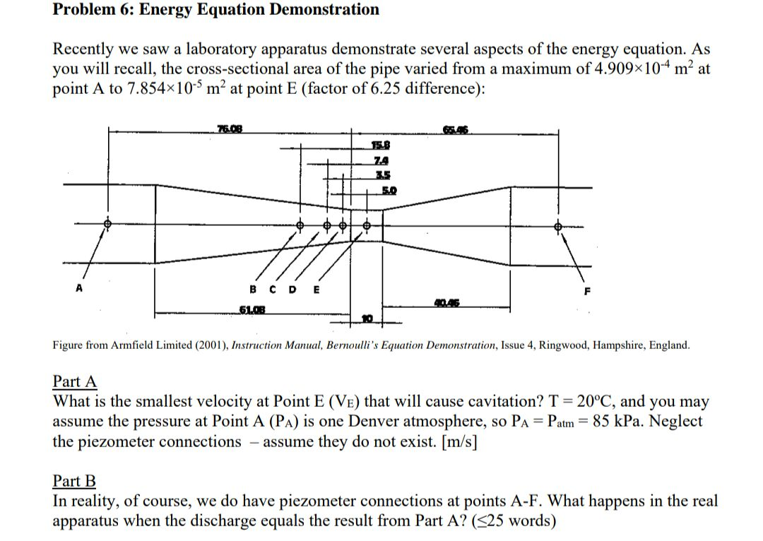 Solved Problem 6: Energy Equation Demonstration Recently we | Chegg.com