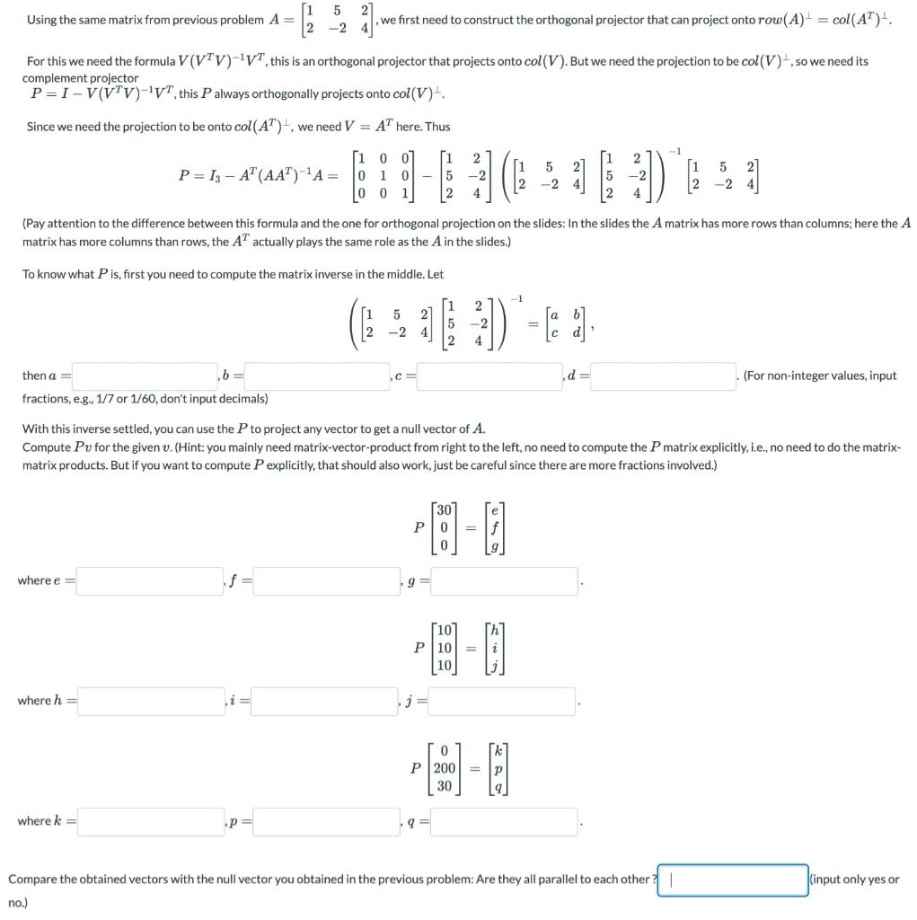 Solved Using the same matrix from previous problem | Chegg.com