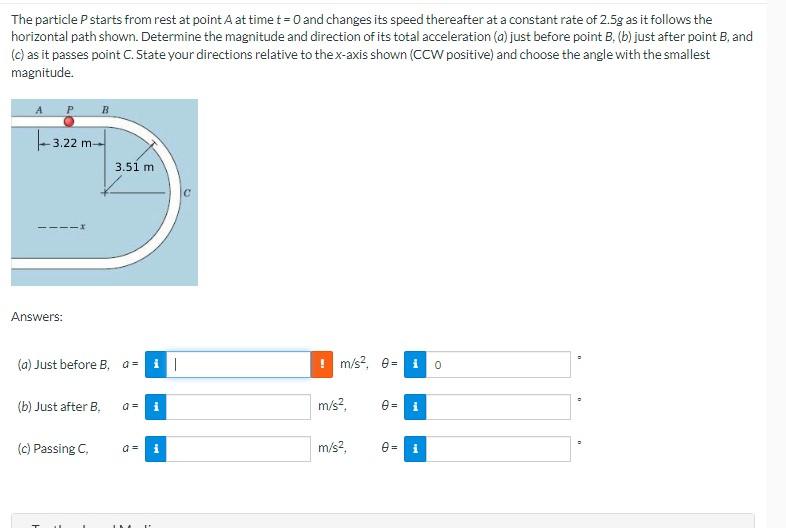 Solved The particle P starts from rest at point A at time | Chegg.com