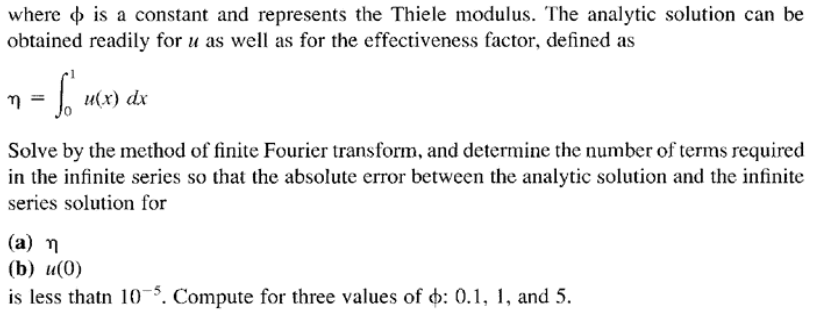 26 For the diffusion-reaction problem involving an | Chegg.com
