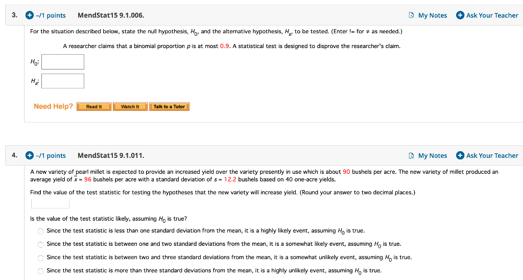 Solved My Notes Ask Your Teacher 3 1 Points Mendstat15