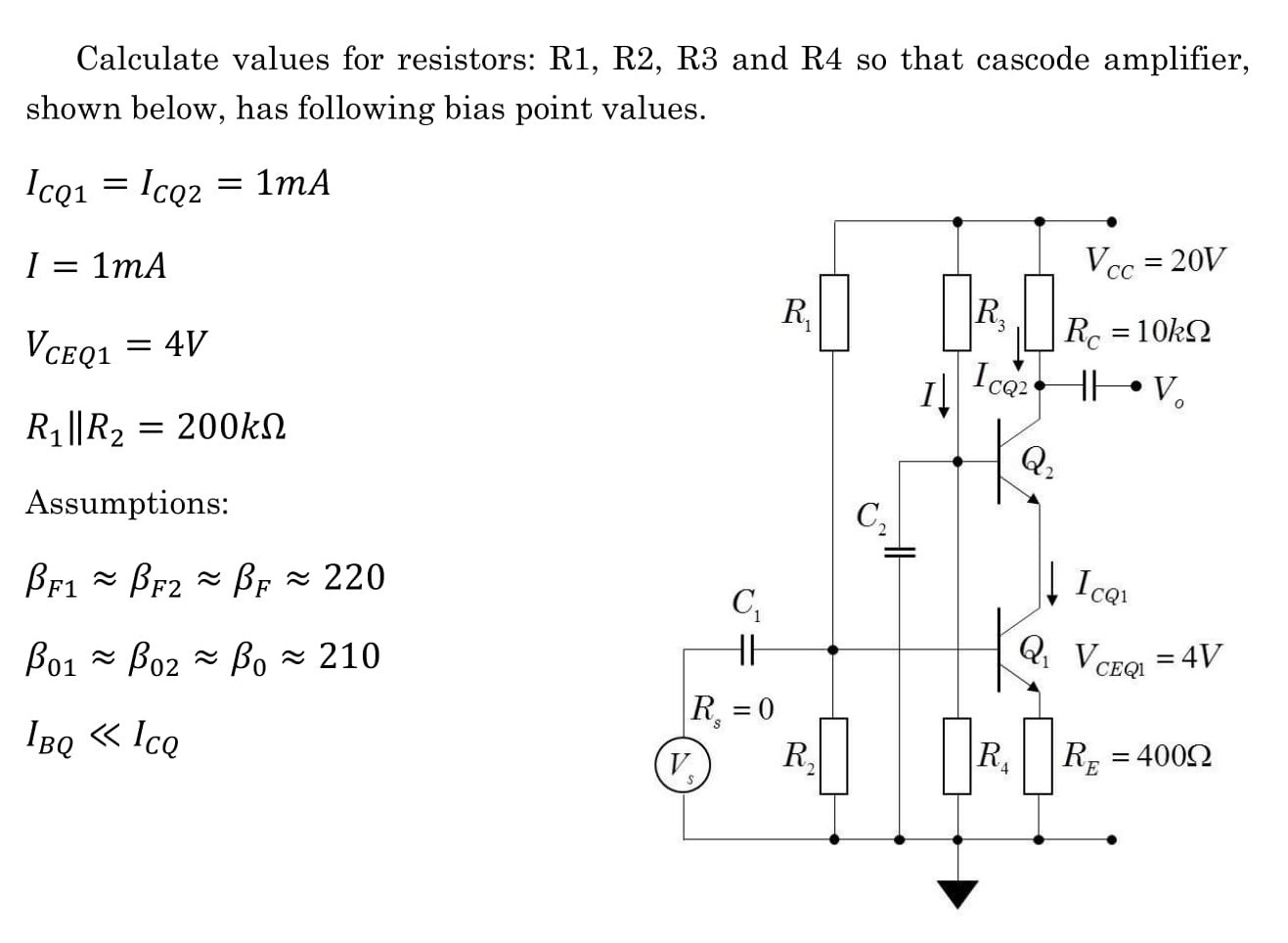 Calculate values for resistors: R1, R2, R3 and R4 so | Chegg.com