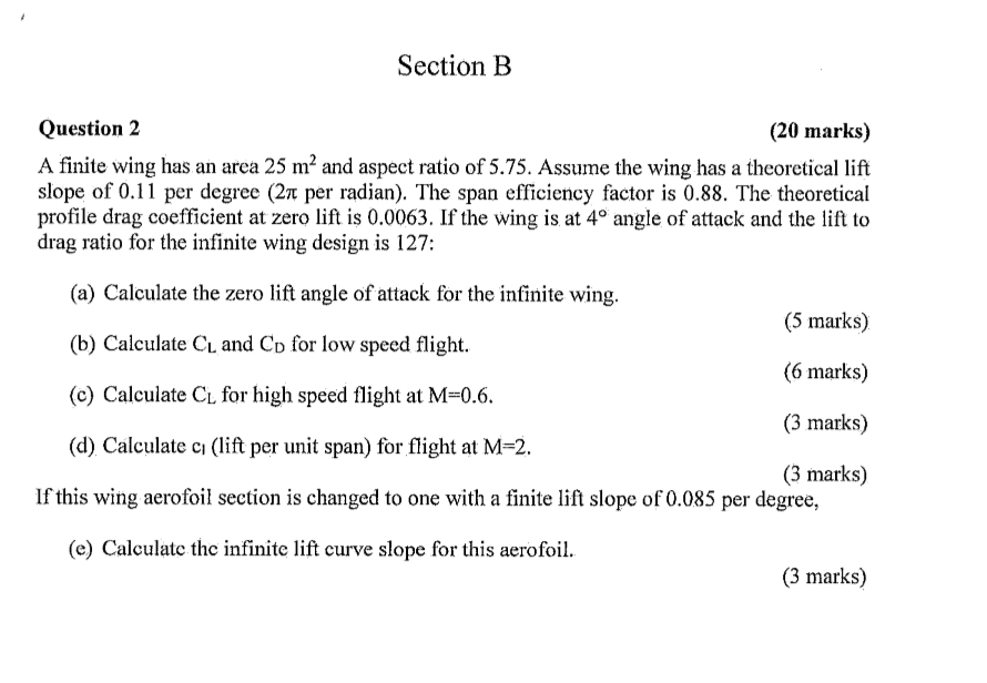 Aerodynamics Question the listed solutions are below | Chegg.com
