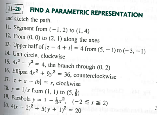 Solved 11 20 Find A Parametric Representation And Sketch The 