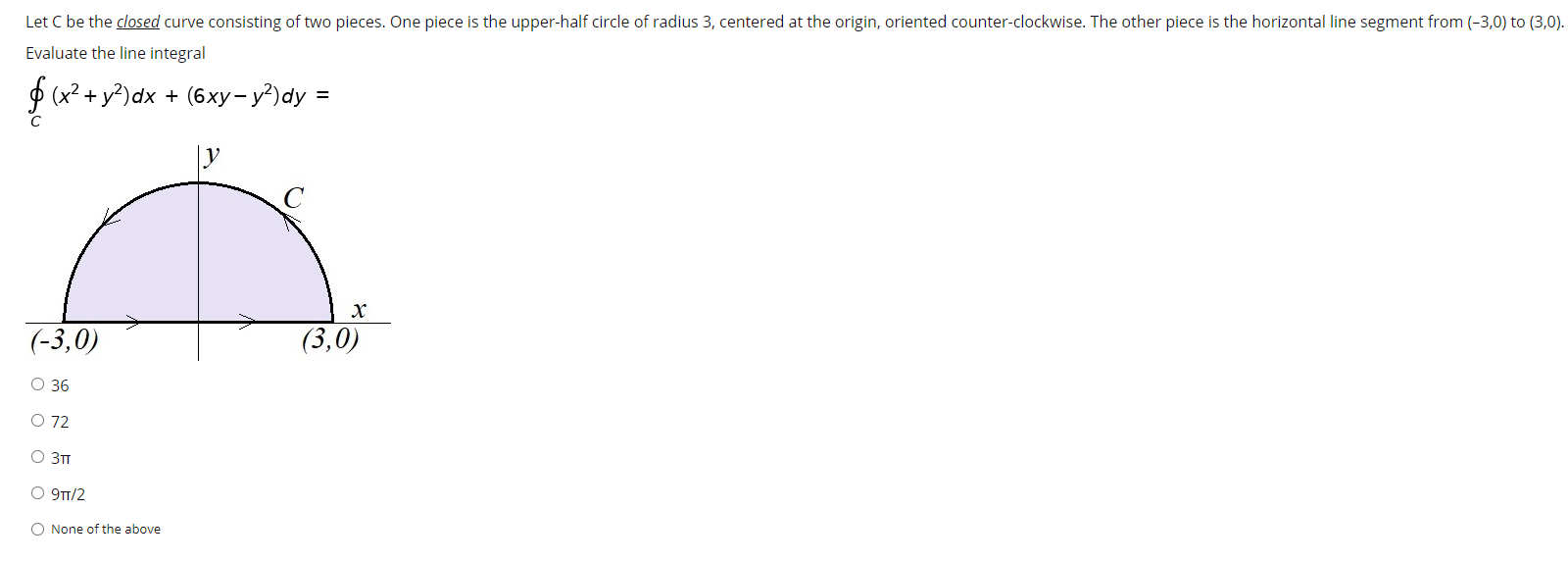 Solved Let C be the closed curve consisting of two pieces. | Chegg.com