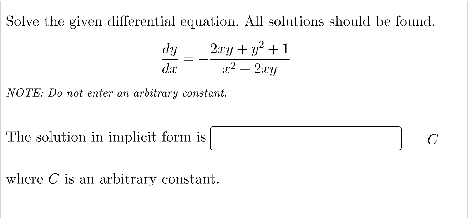 Solved Solve the given differential equation. All solutions | Chegg.com
