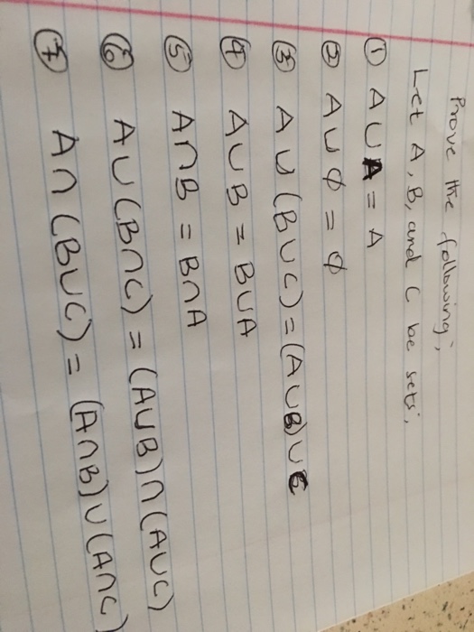 Solved Prove the following: Let A, B, and C be sets: A | Chegg.com