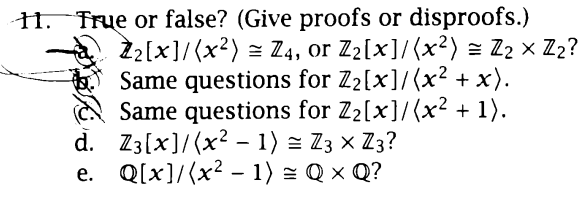Solved 11. True or false? (Give proofs or disproofs.) a) | Chegg.com