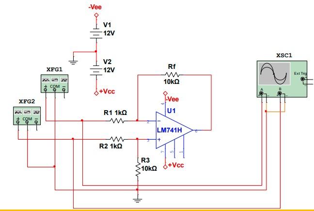 Solved Using the LM741, design a differential amplifier with | Chegg.com