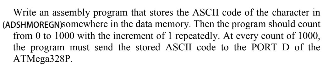 Solved Write an assembly program that stores the ASCII code | Chegg.com