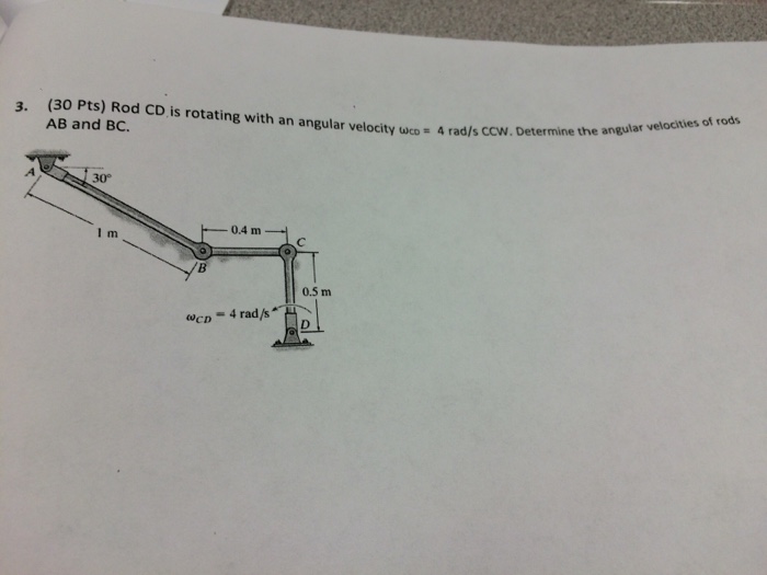 Solved Rod CD is rotating with an angular velocity omega_c0 | Chegg.com
