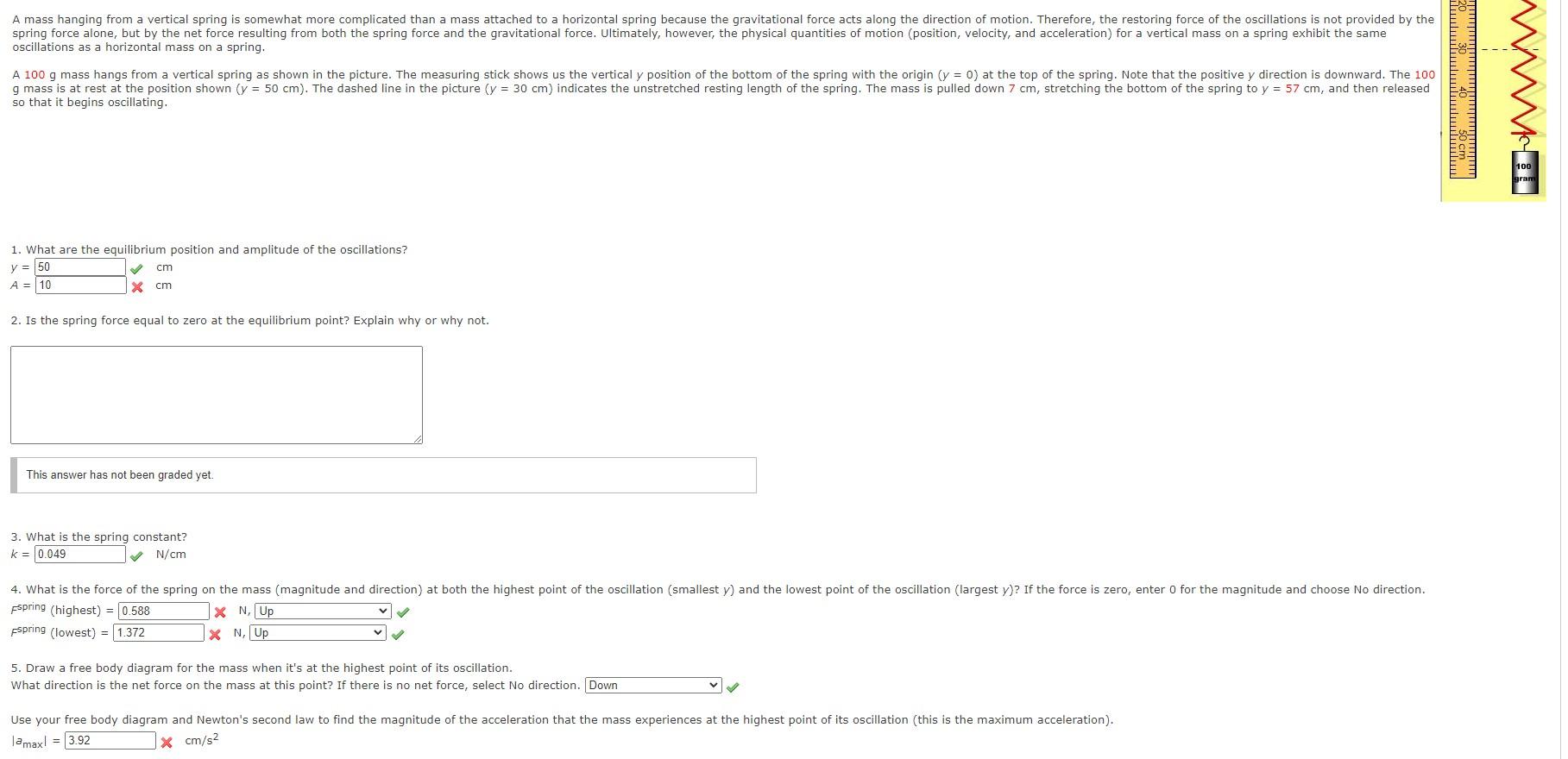 Solved oscillations as a horizontal mass on a spring. so | Chegg.com
