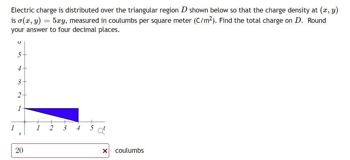 Solved Electric charge is distributed over the triangular | Chegg.com
