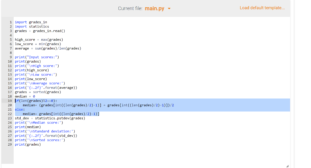 Solved 3.16 Lab: Score Analysis Instructors use various | Chegg.com