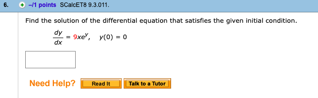 Solved 6. + -11 points SCalcET8 9.3.011. Find the solution | Chegg.com Solved 6. + -11 points SCalcET8 9.3.011. Find the solution | Chegg.com