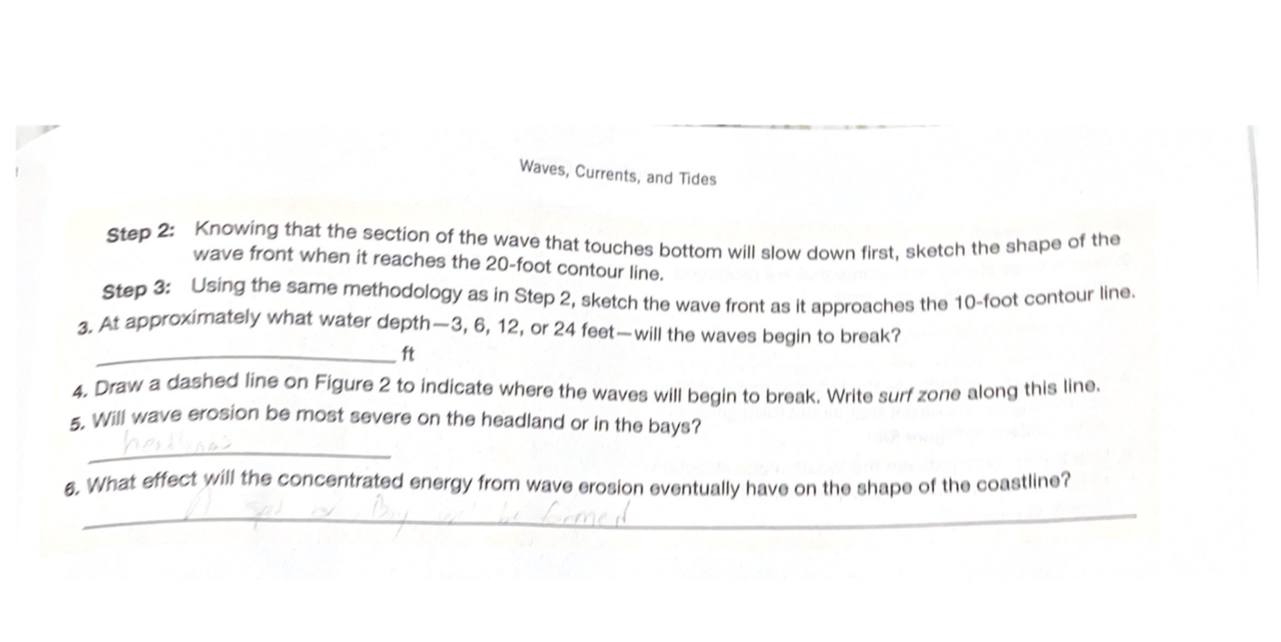 Solved Waves, Currents, and Tides Step 2: Knowing that the | Chegg.com