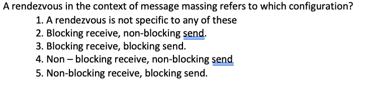 Solved A rendezvous in the context of message massing refers | Chegg.com