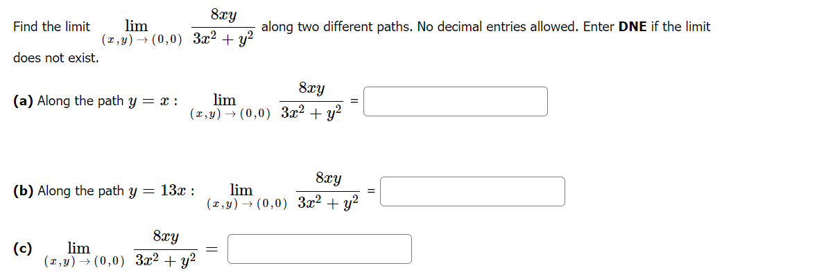 Solved along two different paths. No decimal entries | Chegg.com