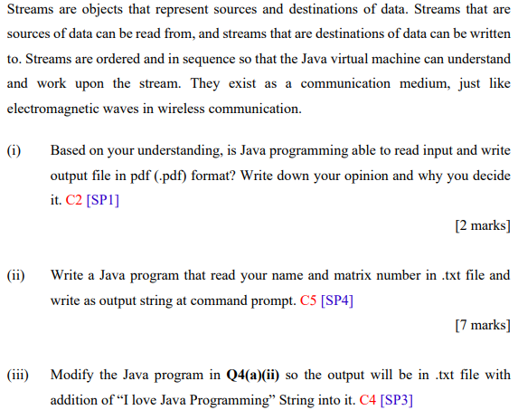 Solved Streams are objects that represent sources and | Chegg.com