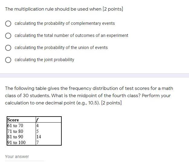 Solved The multiplication rule should be used when [2 | Chegg.com