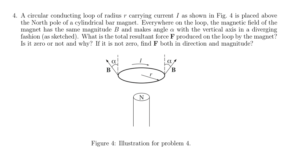 Solved 4. A circular conducting loop of radius r carrying | Chegg.com