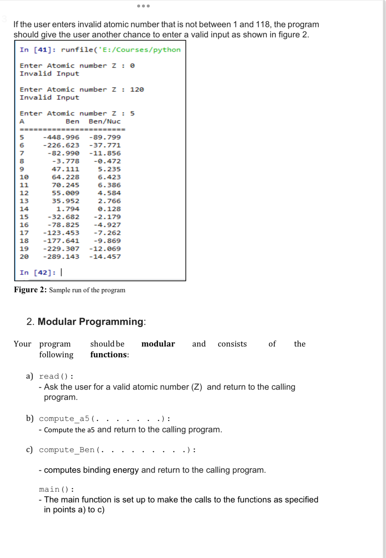 Solved 1. Problem Description: The total nuclear binding | Chegg.com