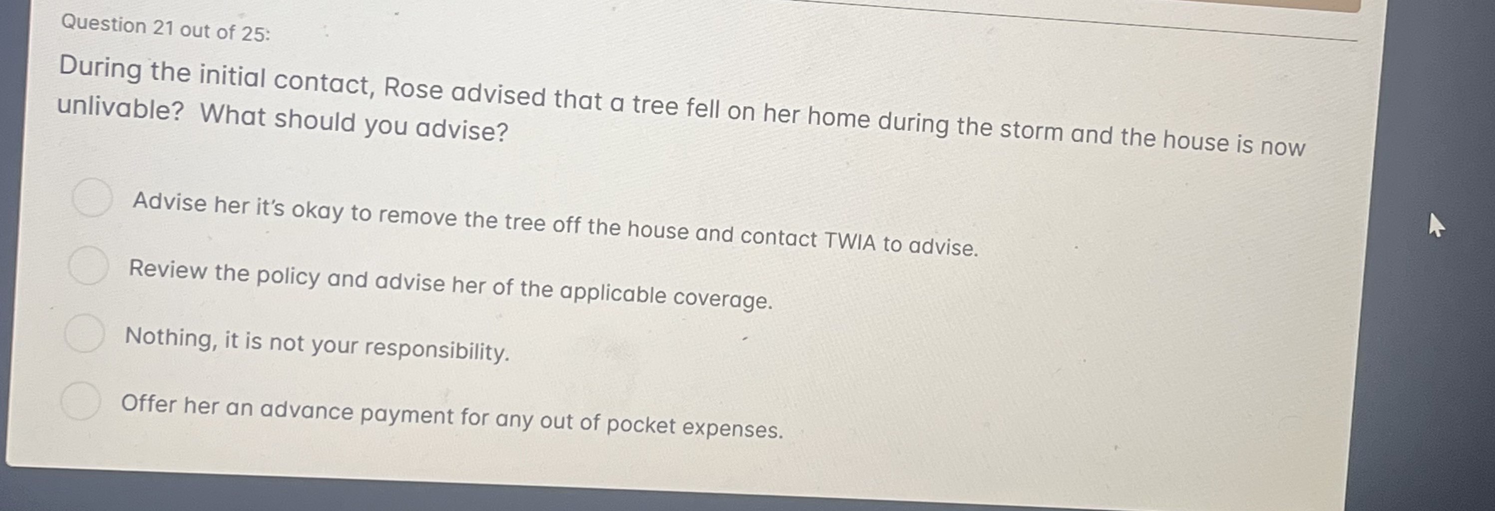 Solved Question 21 out of 25 : During the initial contact, | Chegg.com