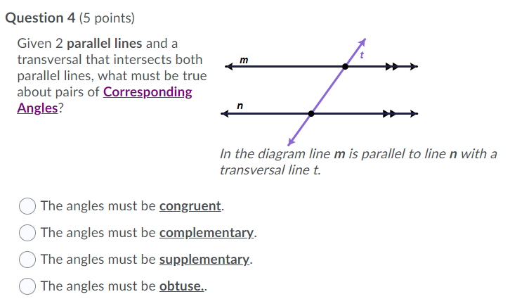 Solved In the diagram line m is parallel to line n with a | Chegg.com