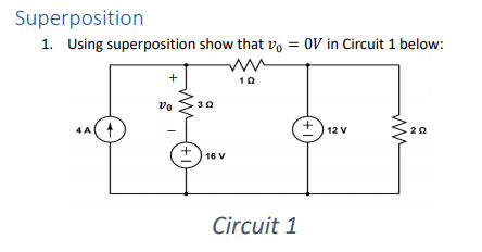 Solved Superposition 1. Using superposition show that 𝑣𝑣0 | Chegg.com