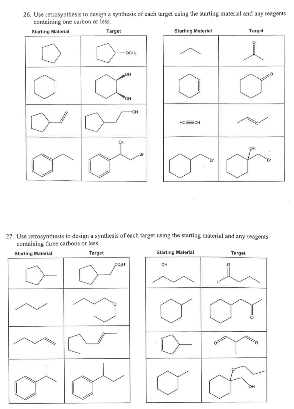 Solved 26. Use retrosynthesis to design a synthesis of each | Chegg.com