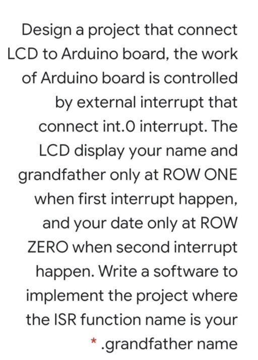 Solved Design A Project That Connect Lcd To Arduino Board 