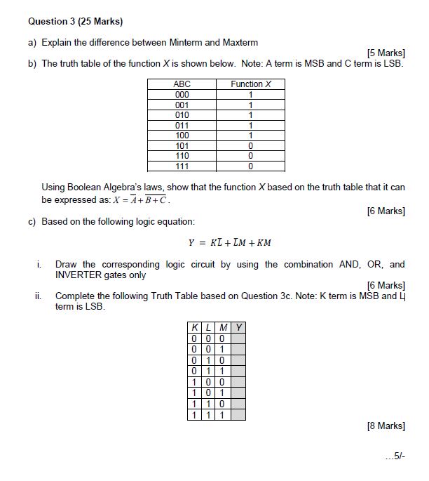 Solved Question 3 (25 Marks) a) Explain the difference | Chegg.com Solved Question 3 (25 Marks) a) Explain the difference | Chegg.com