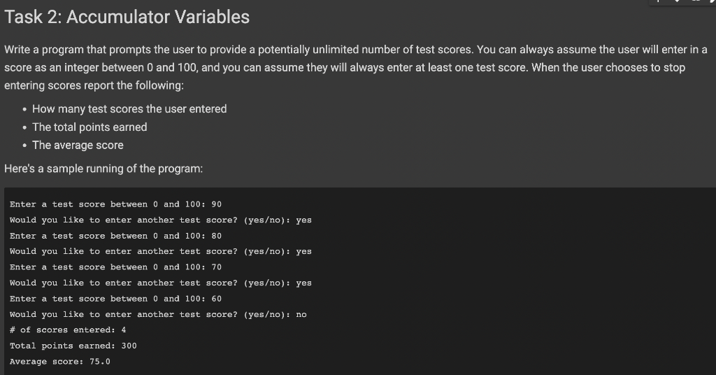 Solved Task 2 Accumulator Variables Write A Program That
