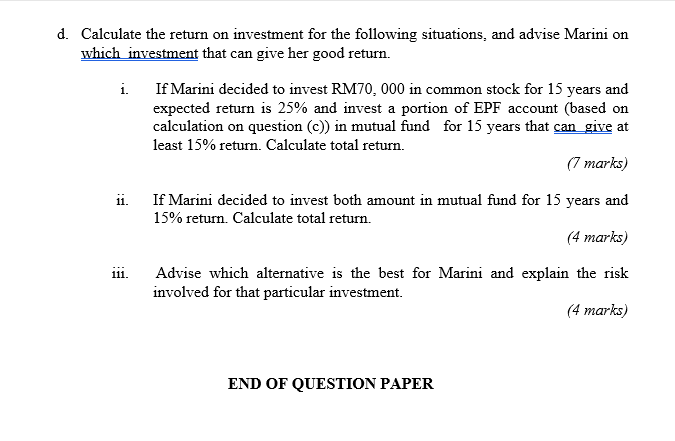 QUESTION 2 (50 MARKS) Marini has just inherited RM | Chegg.com