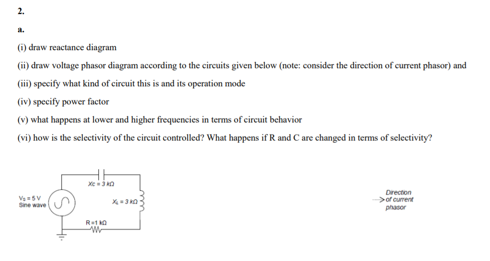 Solved 2. a. (i) draw reactance diagram (ii) draw voltage | Chegg.com