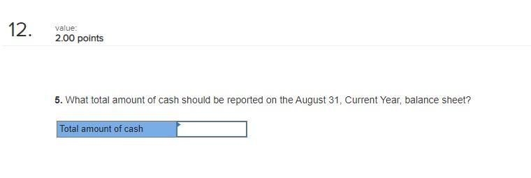 Solved The August, current year, bank statement for Allison | Chegg.com