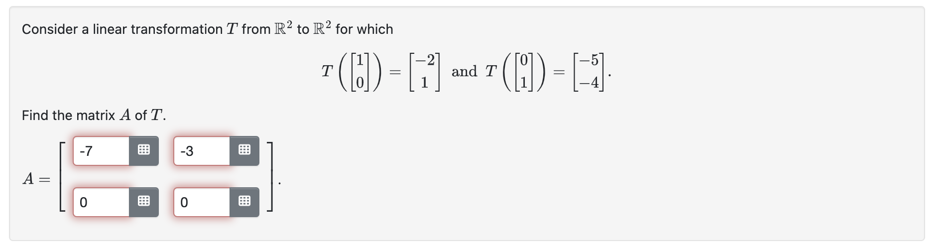 Solved Consider a linear transformation T from R2 to R2 for | Chegg.com
