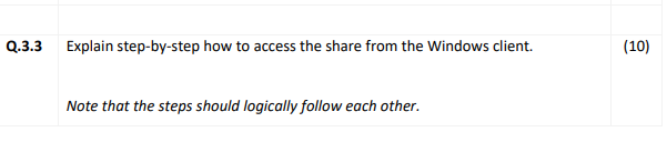 Solved Configuring a SAMBA file Server. Due to the large | Chegg.com